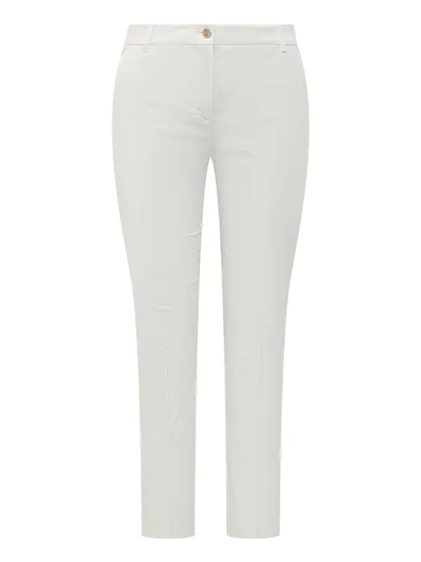 Pinko Slim Fit Linen Trousers - Bianco