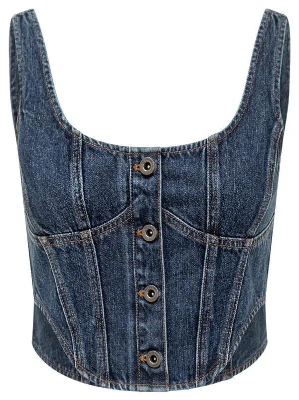 SELF-PORTRAIT Mini Corset Top - Blue