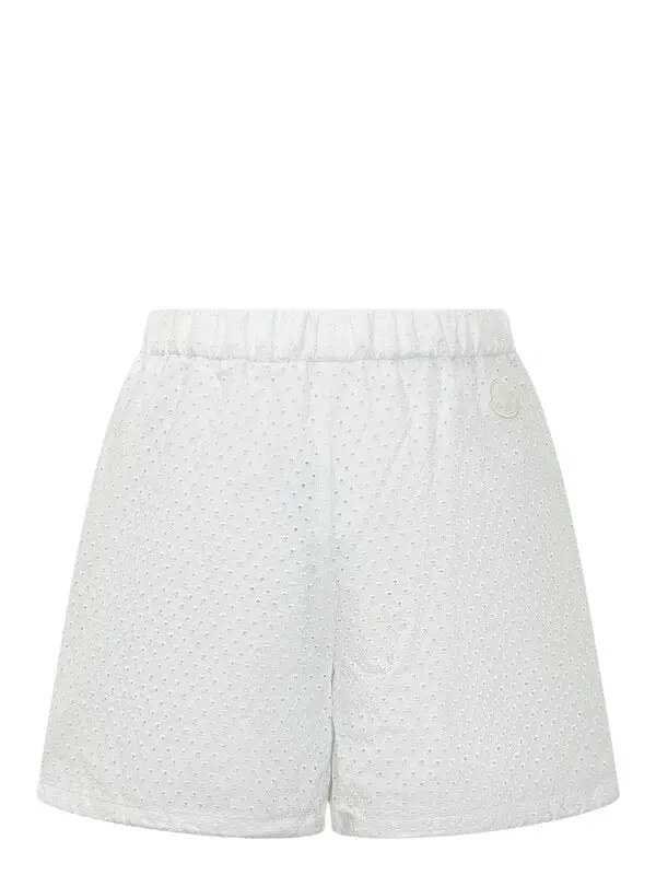 Moncler Textured Mini Shorts With Drawstring - Bianco