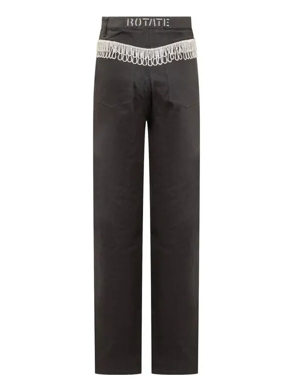 ROTATE BY BIRGER CHRISTENSEN Strass Embellished Trousers - Black