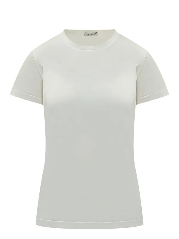 Moncler Cotton Cut-out Sleeve T-shirt - Bianco