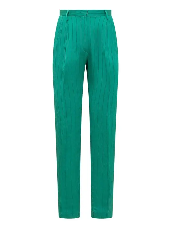 FORTE_FORTE Striped Trousers - Emerald