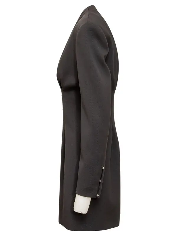DEL CORE Virgin Wool V-neck Suit Dress - Black