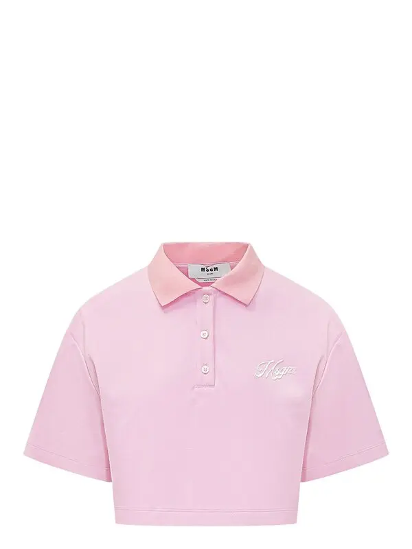 MSGM Piquet Polo Shirt - Pink
