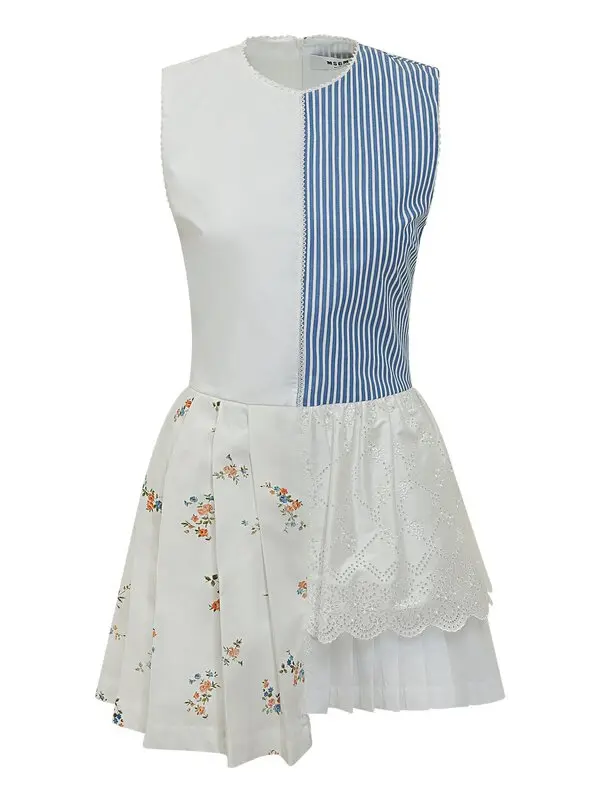 MSGM Mini Dress - Offwhite Blue