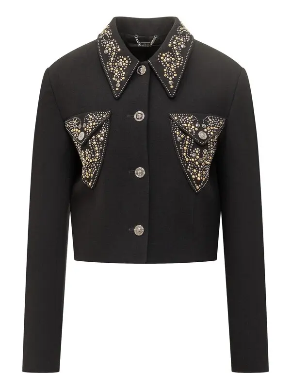 Versace Studded Short Jacket - Black