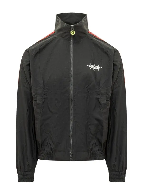 BARROW Logo Print Nylon Track Jacket - Nero
