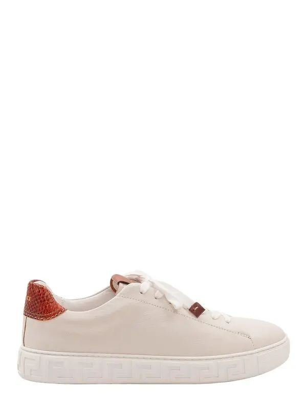 Versace Leather Low Top Sneakers - White-rust-oak
