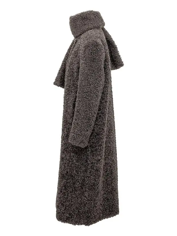 MSGM Tailored Overcoat With Elevated Structure - Grey