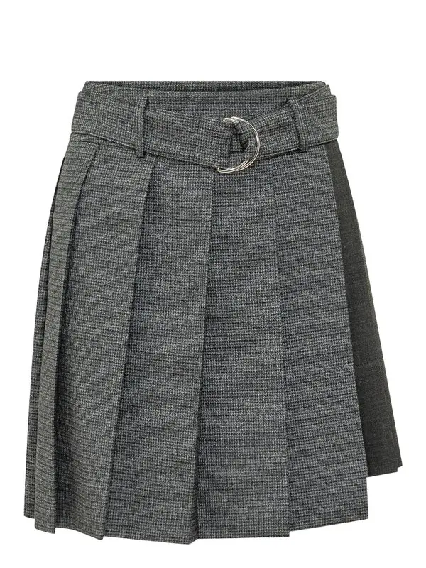 MSGM Tailored Belted Skirt - Anthracite
