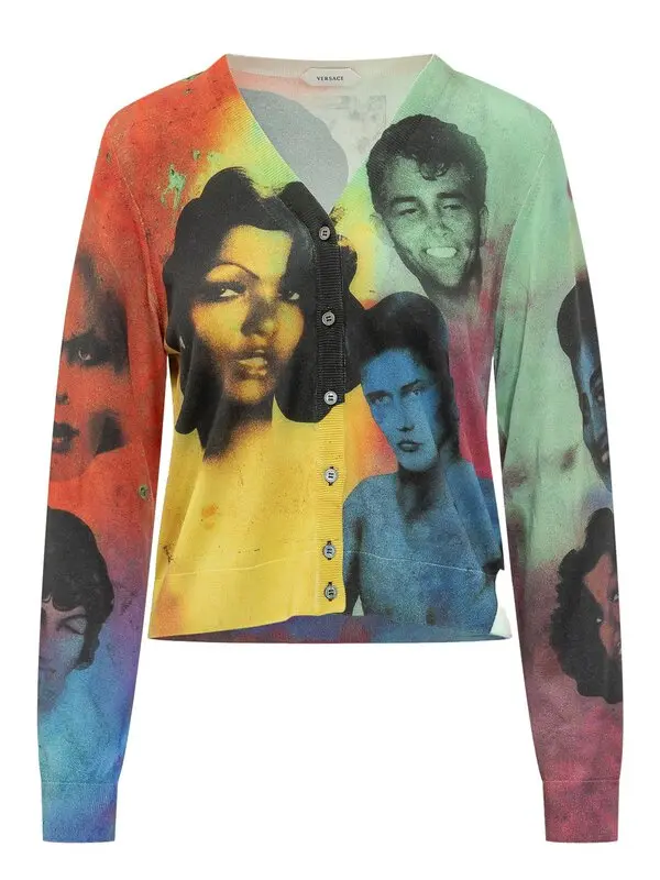 Versace Printed Cardigan - Multicolor