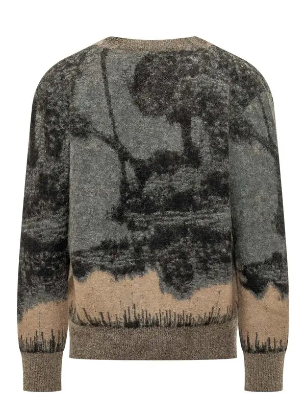 LANEUS Textured Knit Cardigan - Multicolor