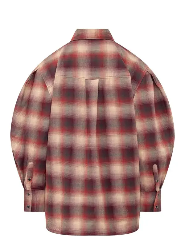 GANNI Fennel Check Shirt - Raspberry Wine