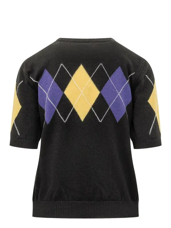 MSGM Argyle Knitwear - Black