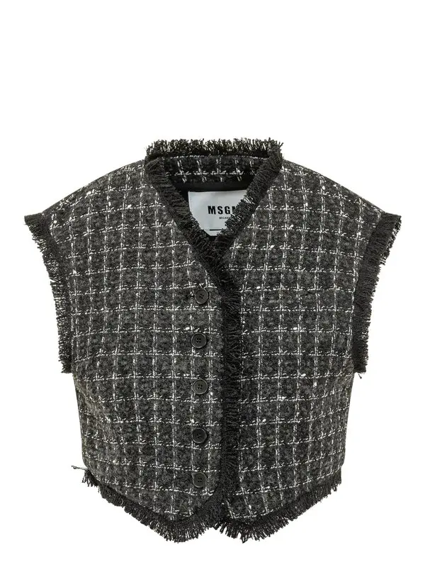 MSGM Gilet Vest - Black Multi