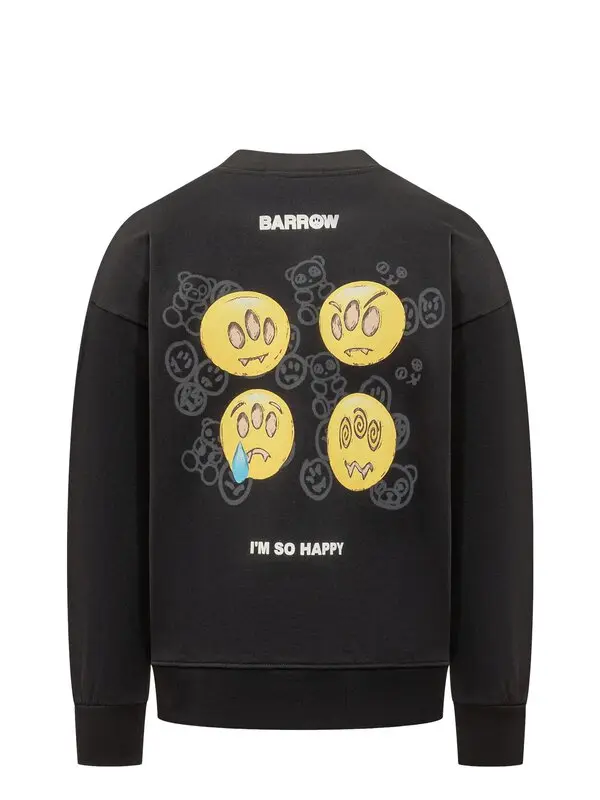 BARROW Embroidered Emoji Sweatshirt - Nero