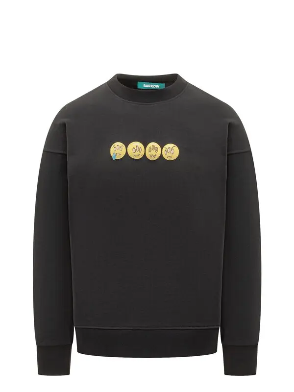 BARROW Embroidered Emoji Sweatshirt - Nero