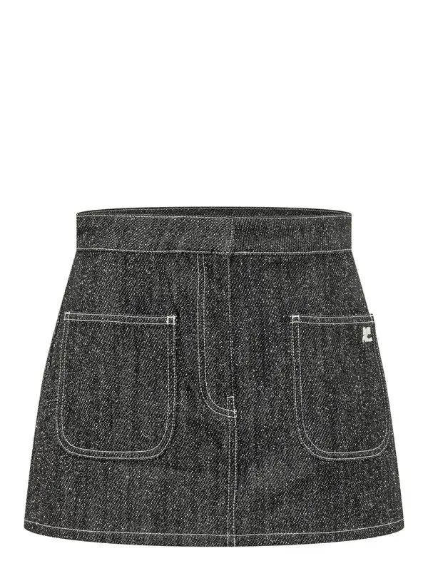 COURREGES Two-pocket Denim Mini Skirt - Black