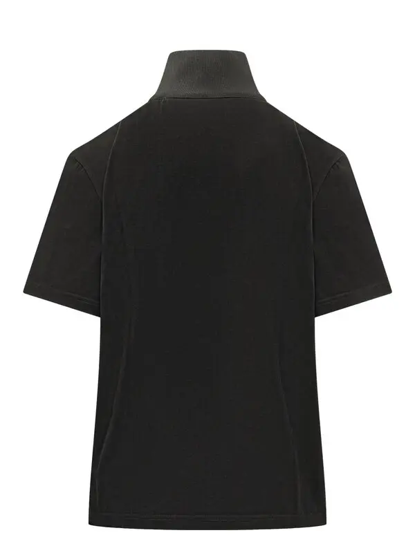 COURREGES Rib Collar T-shirt - Black
