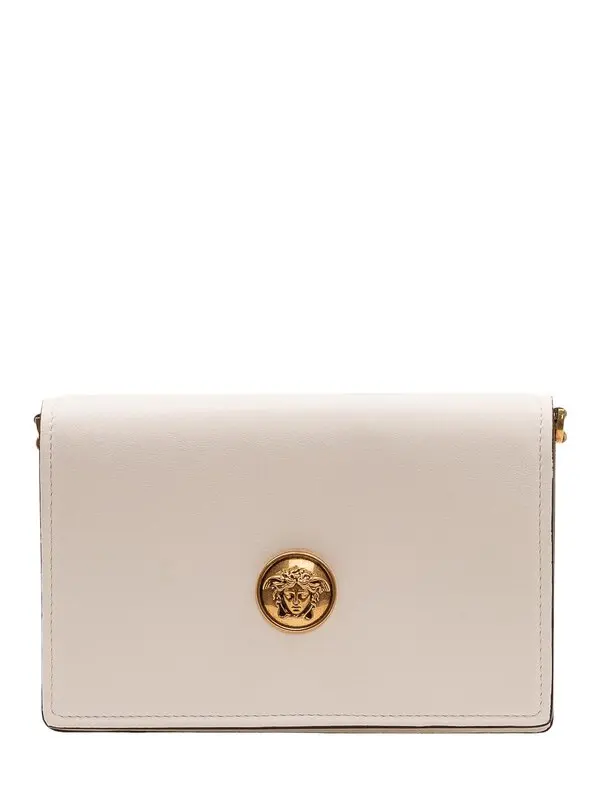 Versace Lamb Leather Handbag - White/gold