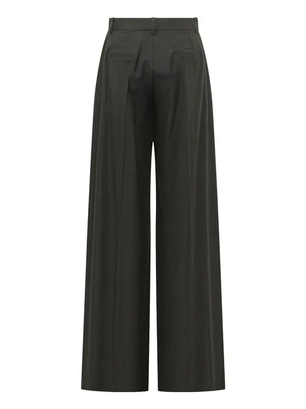 LE SULLY STUDIO Ample Drape Wool-blend Trousers - Nero