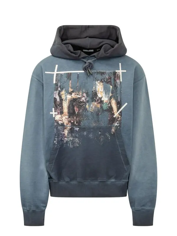 Off-White Ribbed Narciso Hoodie - Cloud Blue Graphite