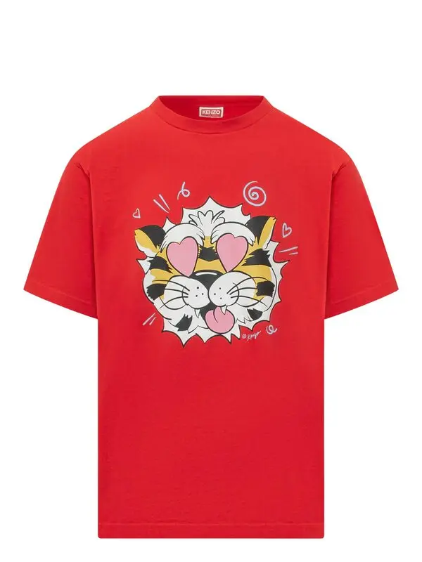 Kenzo Stampaint Tigre T-shirt - Cherry