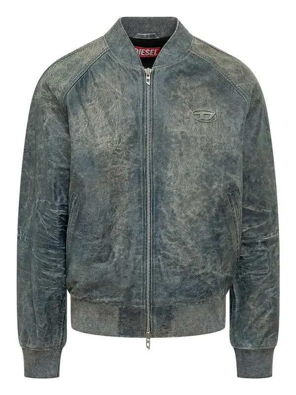DIESEL® Distressed Bomber Jacket - Denim