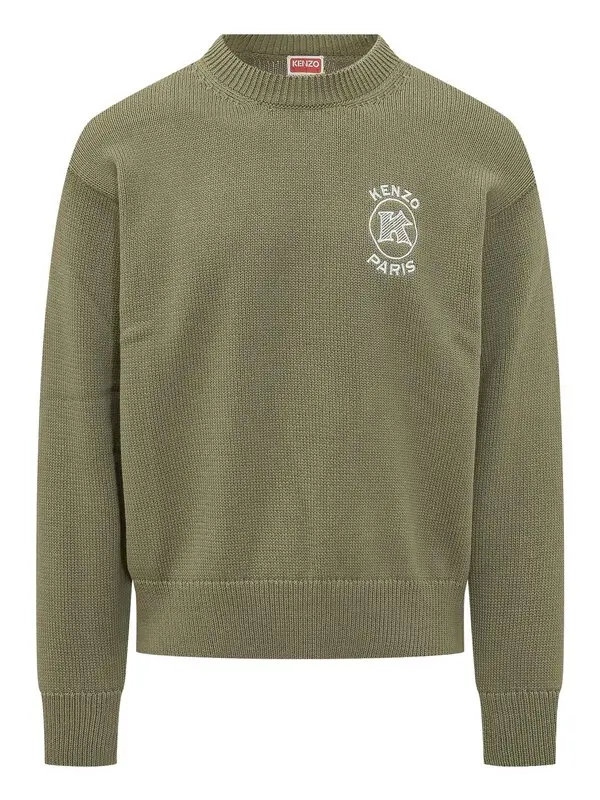 Kenzo Emblem Knit Jumper - Kaki
