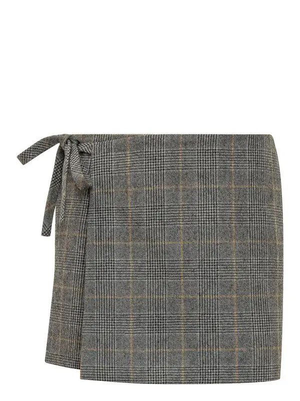 Kenzo Wool Wrap Short Skirt - Anthracite