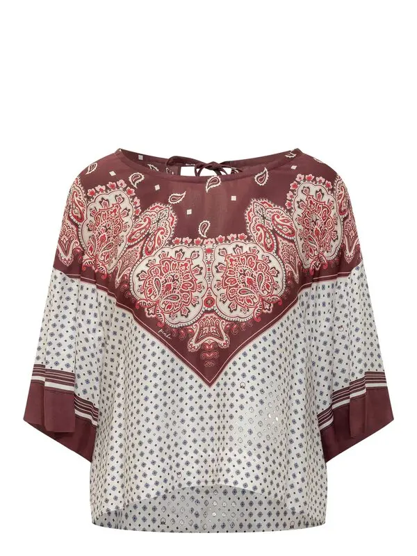 Pinko Mini Twill Shirt - Mult.bordeaux/rosso