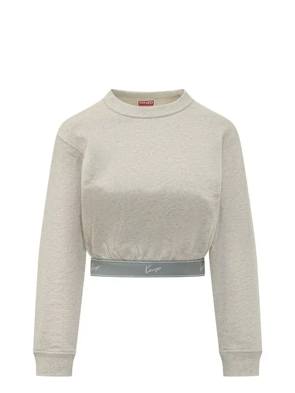 Kenzo Cropped Sweatshirt - Pale Grey