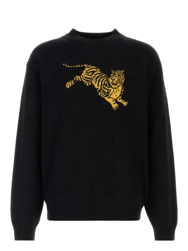 Kenzo Jumping Tiger Knit Jumper - Black