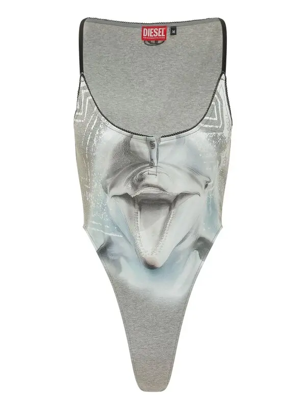 DIESEL® Graphic Print Top - Argento