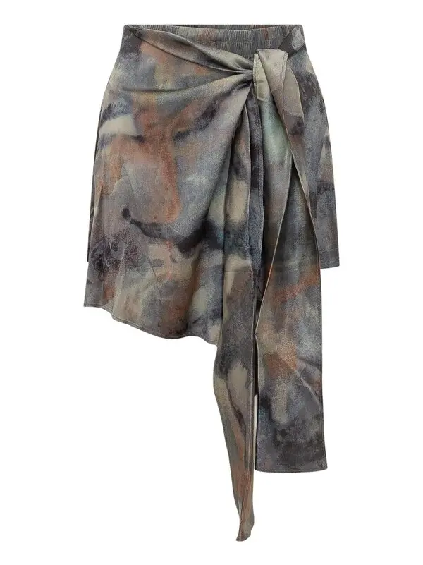 DIESEL® Draped Mini Skirt With Artistic Details - Nero
