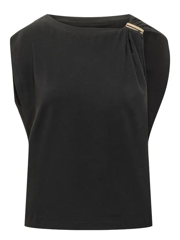 Pinko Sleeveless Mini Top - Nero Limousine