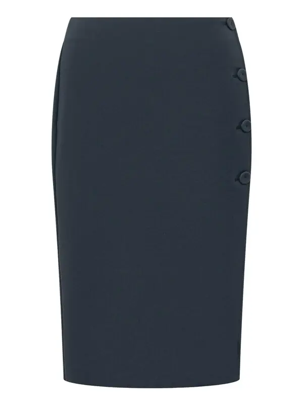 Pinko Button Detailed Midi Skirt - Blu Iride