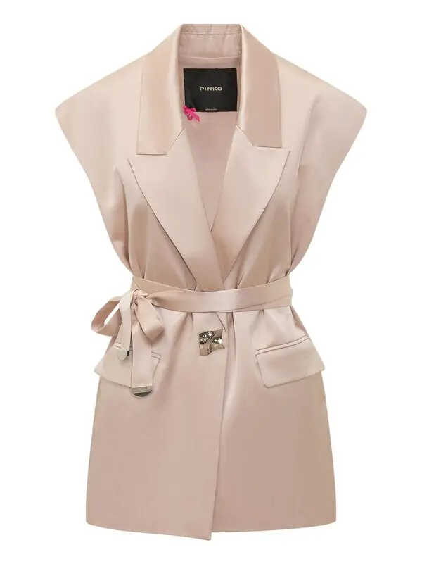 Pinko Tailored Belted Jacket - Rosa Mogano