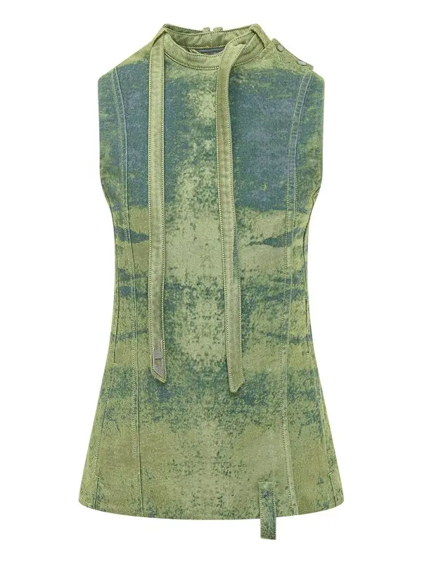 DIESEL® High-neck Sleeveless Vest - Verde