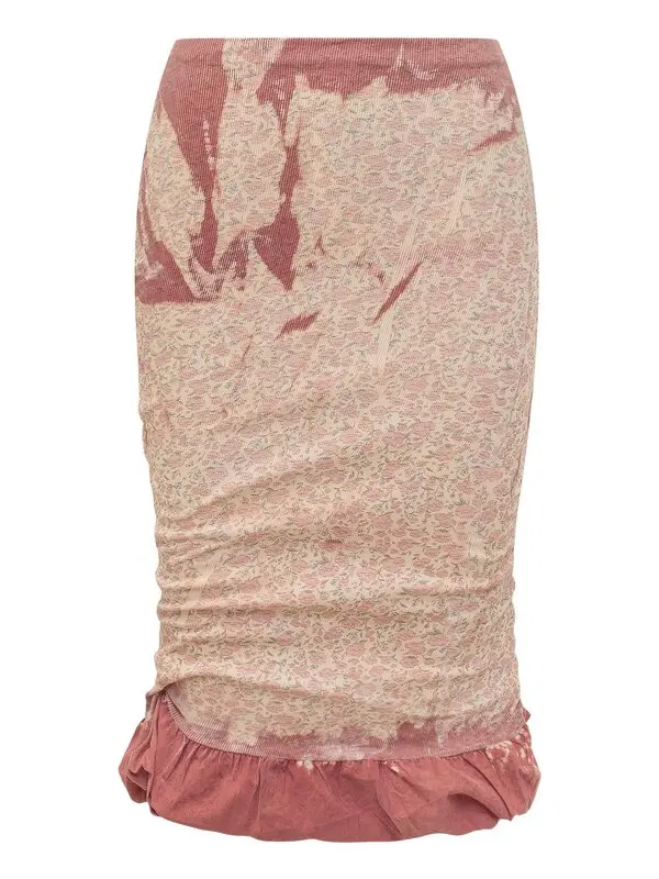 DIESEL® Ruffled Midi Skirt - Multicolor
