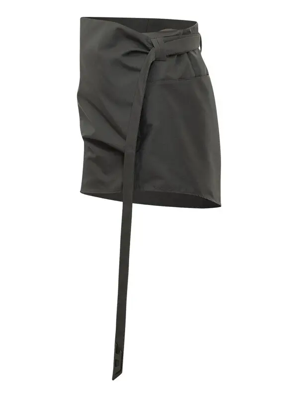 DIESEL® Draped Tie Detailed Mini Shorts - Nero