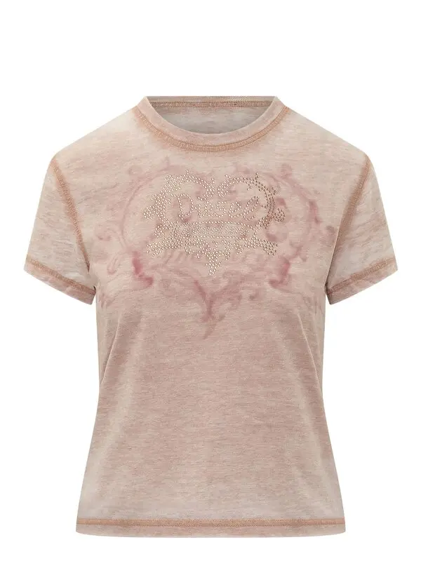 DIESEL® Embellished T-shirt - Rosa