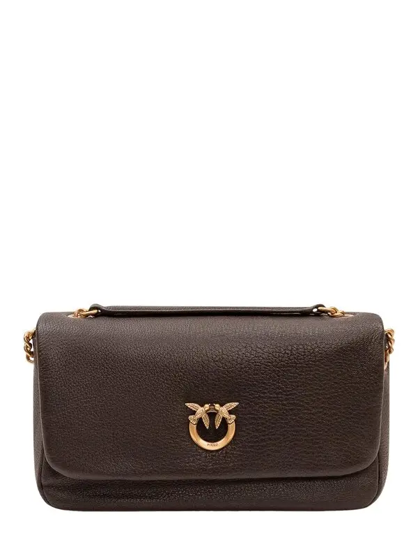 Pinko Soft Horizontal Chain Handbag With Click Closure - Marasca