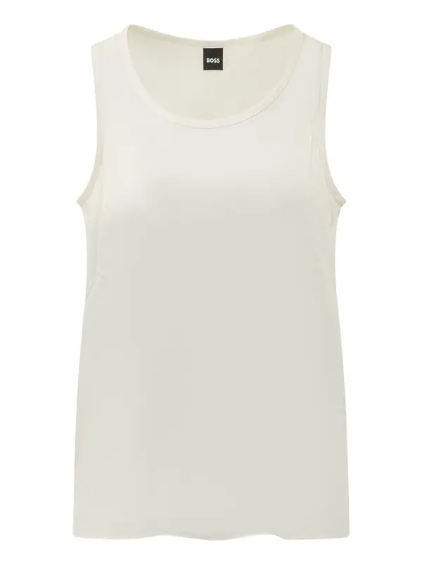 BOSS Sleeveless Wide Neck Top - Open White