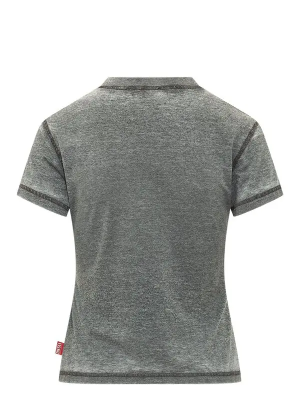 DIESEL® Short Sleeve T-shirt With Front Applications - Grigio