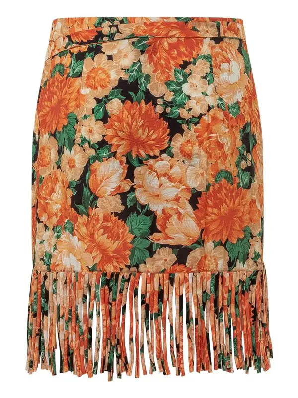 Pinko High-waisted Mini Skirt - Mult.arancio/verde