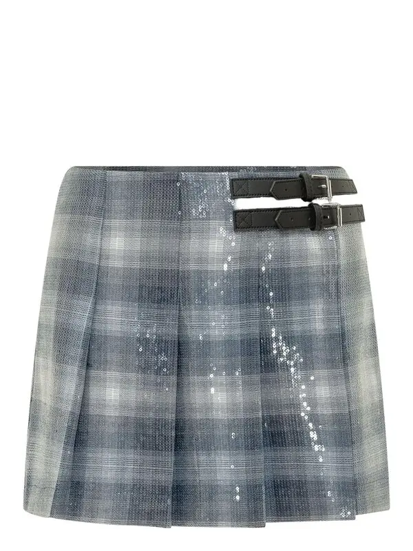 Pinko Gongora Check Skirt - Mult.blu Azzurr