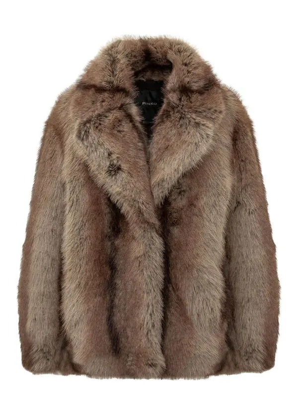 Pinko Caladenia Aspen Shearling Jacket - Beige Gallinaccio