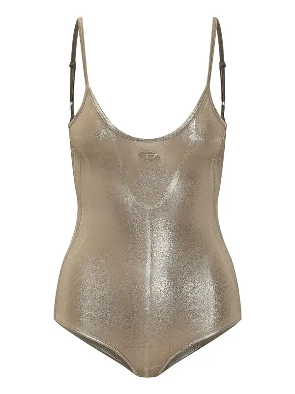 DIESEL® Metallic Scoop Neck Bodysuit - Oro