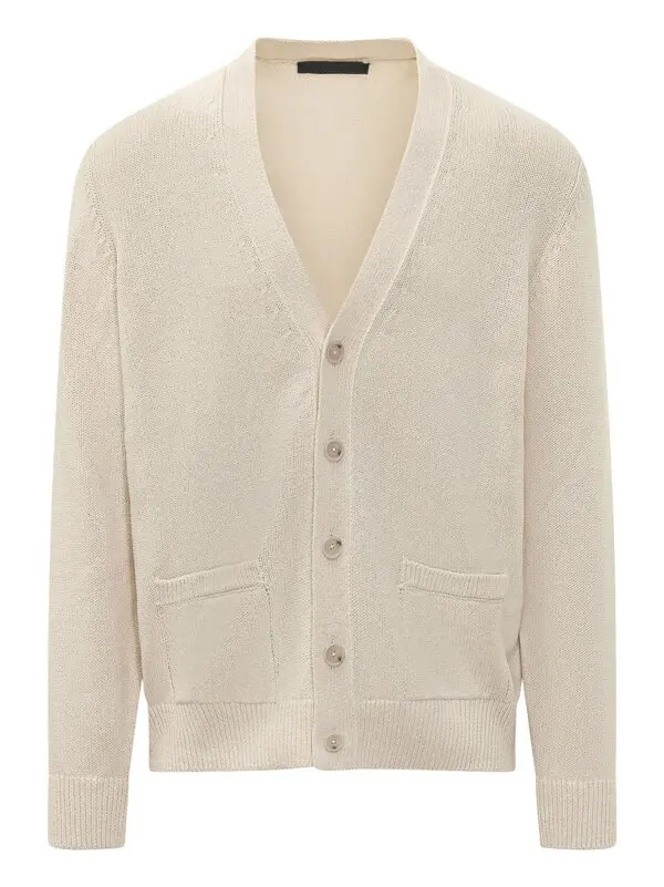 BOSS BY BECKHAM Button Detail Cardigan - Natural
